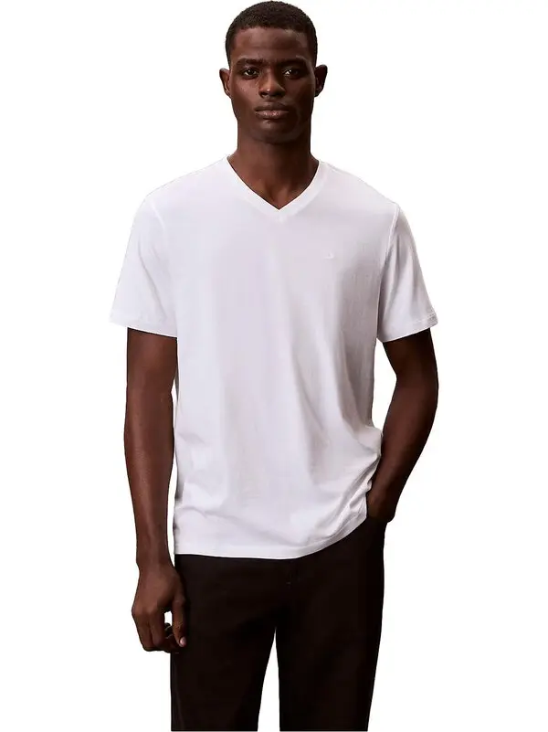 Calvin Klein Liquid Touch Classic V Neck T-shirt - Brilliant White