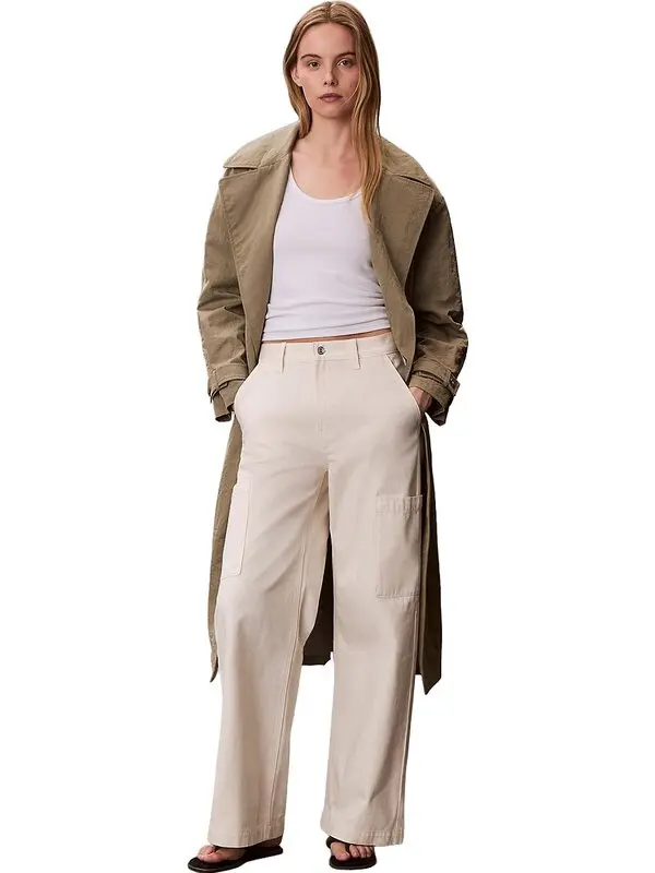 Calvin Klein Relaxed Cargo Pants - Ecru