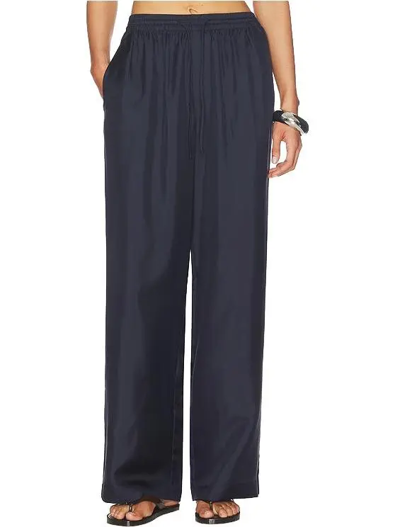 RÓHE Wide Leg Silk Trousers - Night