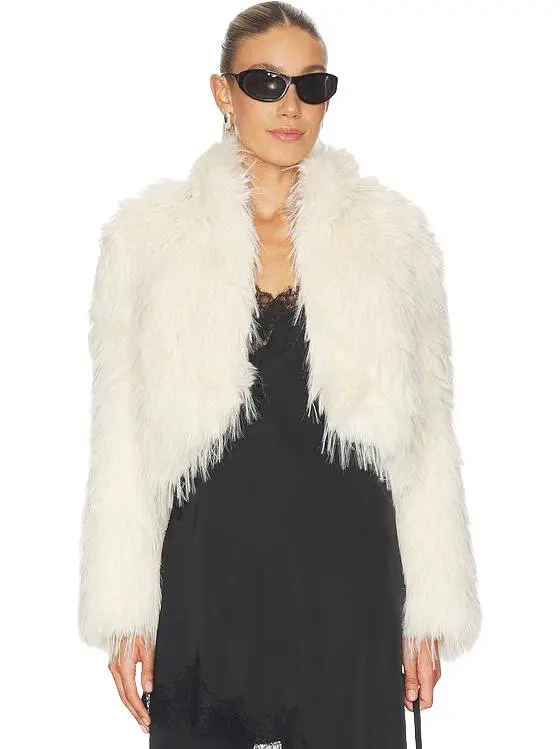 Apparis Ginette Faux Fur Jacket - Ivory