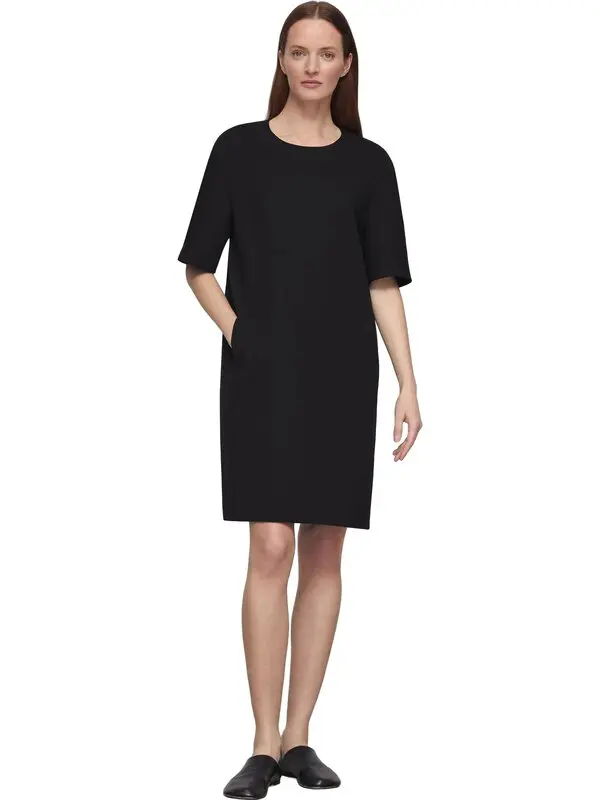 Lafayette 148 New York Scuba Jersey T-shirt Dress - Black