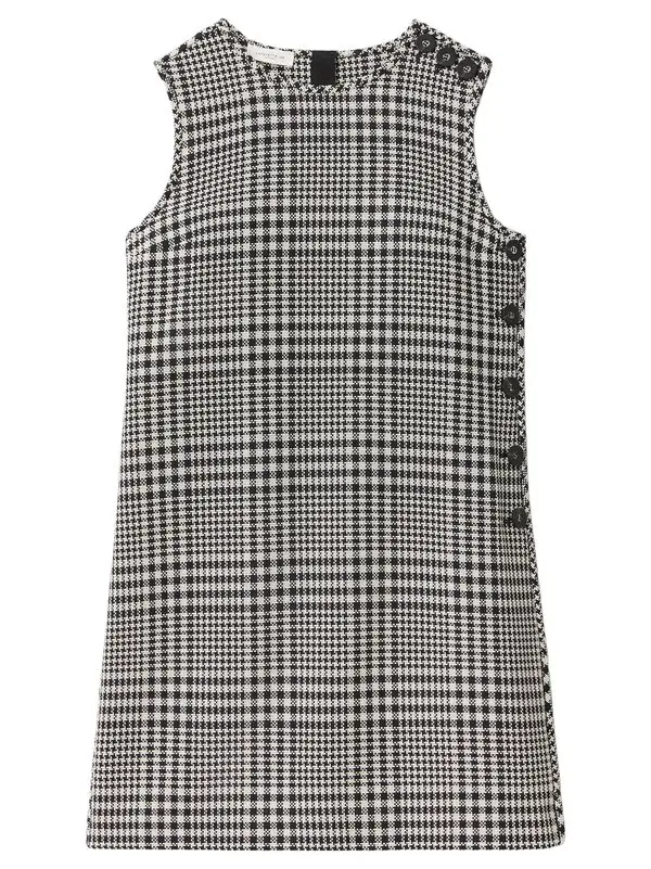 Lafayette 148 New York Plaid Sleeveless Shift Dress - Black Multi