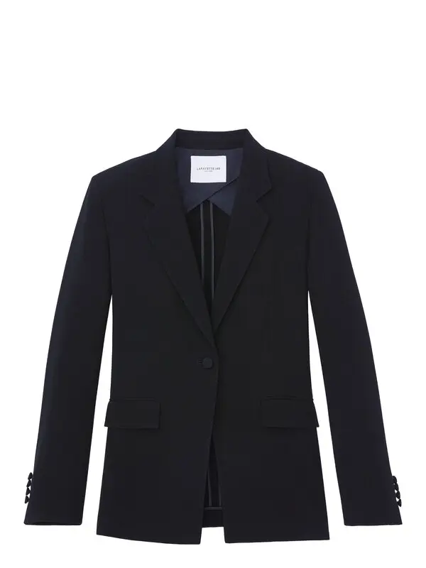 Lafayette 148 New York Crepe Single-button Blazer - Black