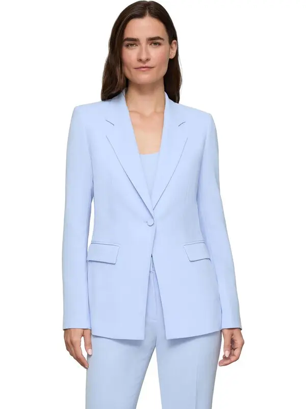 Lafayette 148 New York Crepe Single-button Blazer - Skyline Blue