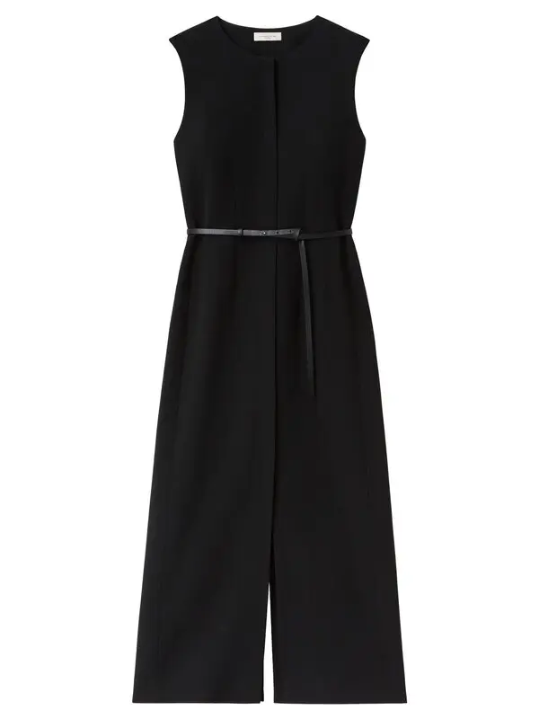 Lafayette 148 New York Crepe Sleeveless Belted Sheath Dress - Black