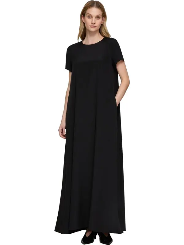 Lafayette 148 New York Organic Silk Crepe De Chine Maxi Dress - Black