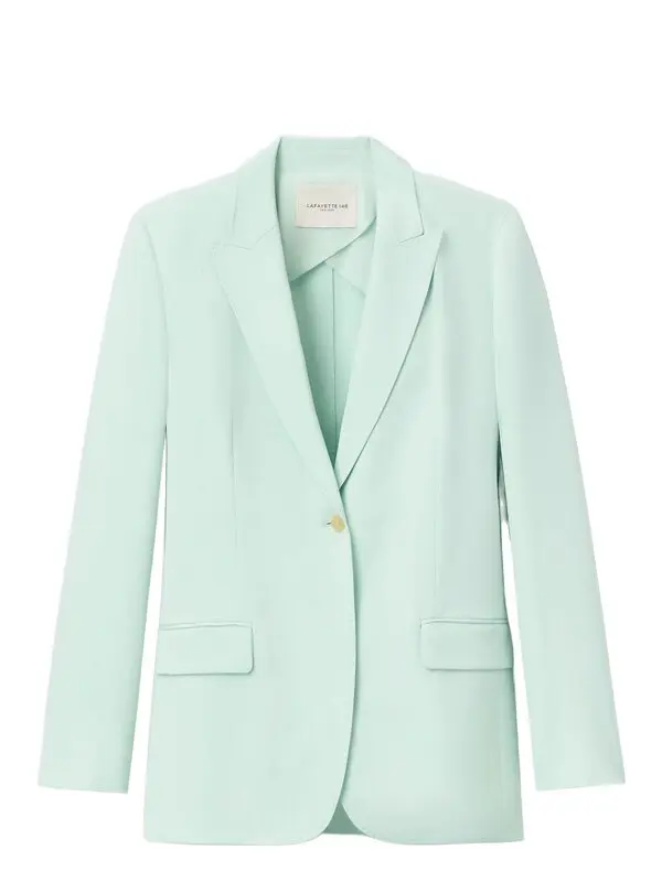 Lafayette 148 New York Organic Silk Single-button Blazer - Aquamarine