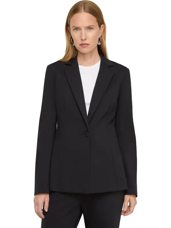 Lafayette 148 New York Scuba Jersey Single-button Blazer - Black