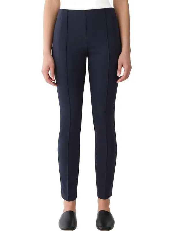Lafayette 148 New York Scuba Gramercy Ankle Pant - Blue Ink