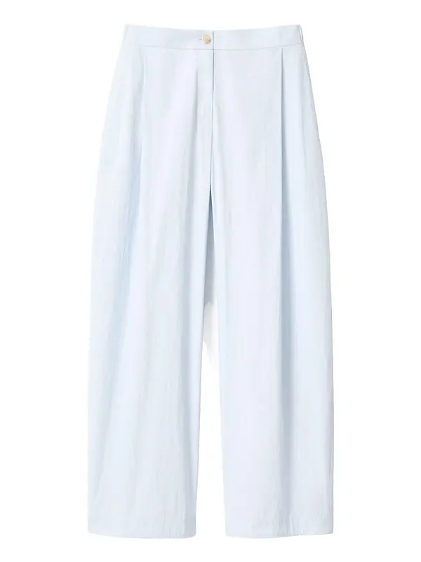 Lafayette 148 New York Travel Cotton Barrel Leg Ankle Pants - Glacier Blue