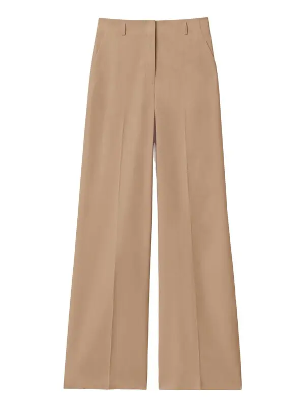 Lafayette 148 New York Tropical Wool Wide-leg Pants - Brownstone