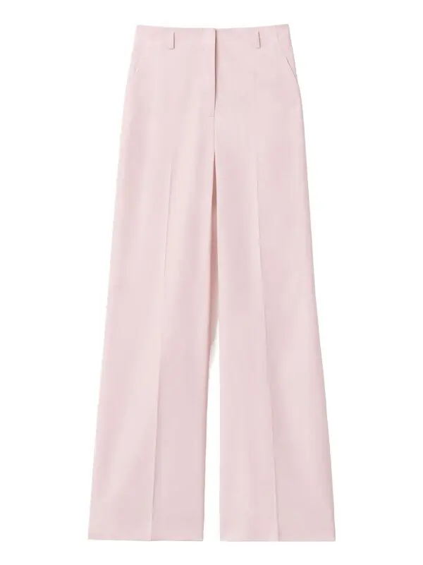 Lafayette 148 New York Tropical Wool Wide-leg Pants - Cherry Blossom