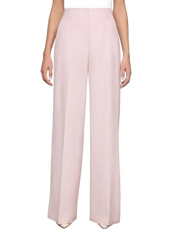 Lafayette 148 New York Tropical Wool Wide-leg Pants - Cherry Blossom