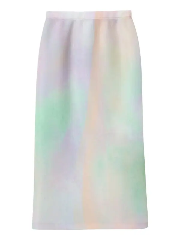 Lafayette 148 New York Aurora Print Neoprene Midi Skirt - Aurora Green Multi