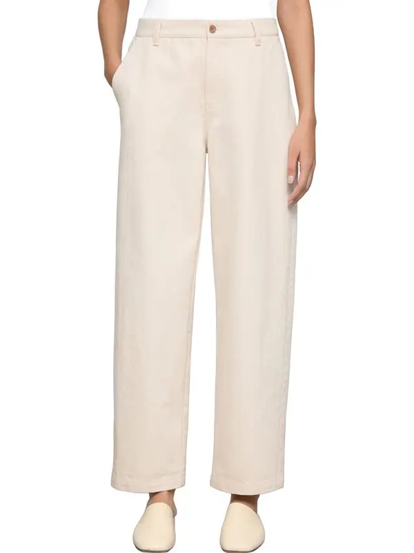 Lafayette 148 New York Mid-rise Barrel Leg Ankle Jeans - Washed Ecru