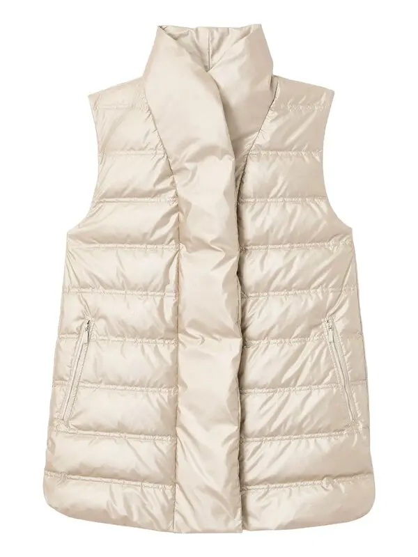 Lafayette 148 New York Reversible Down Puffer Vest - Oyster
