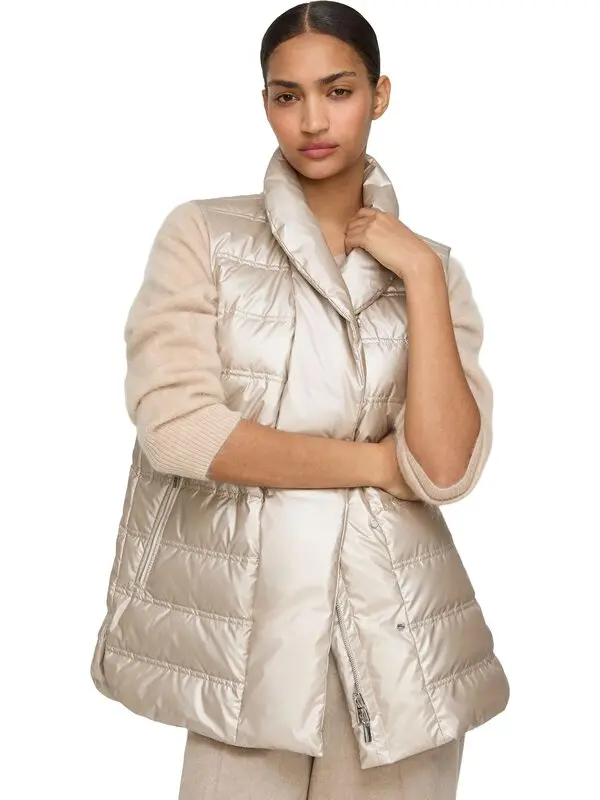 Lafayette 148 New York Reversible Down Puffer Vest - Oyster