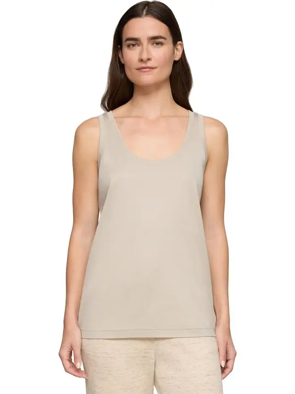 Lafayette 148 New York Cotton-silk Jersey Tank - Cement