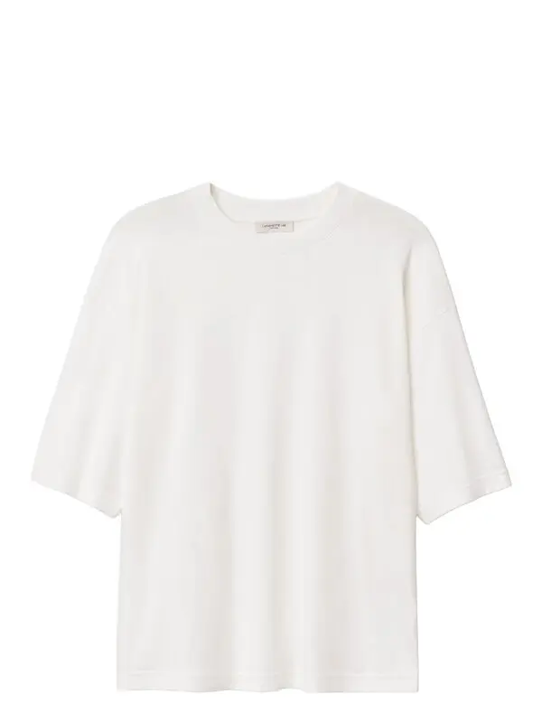 Lafayette 148 New York Cotton Silk Jersey Crewneck T-shirt - White
