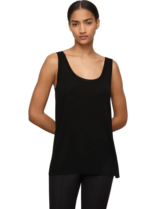 Lafayette 148 New York Washable Merino Wool Tank - Black