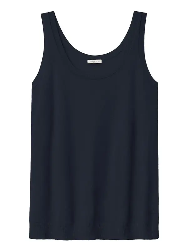 Lafayette 148 New York Washable Merino Wool Tank - Blue Ink