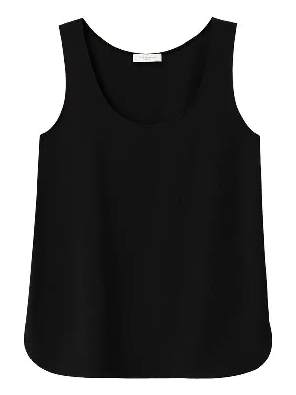 Lafayette 148 New York Crepe Sleeveless Tank Blouse - Black