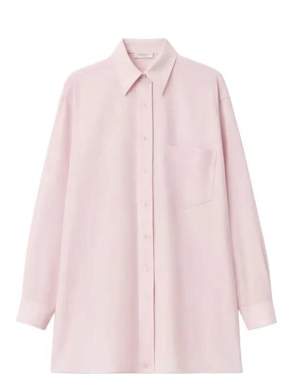 Lafayette 148 New York Tropical Wool Convertible Wrap Blouse - Cherry Blossom