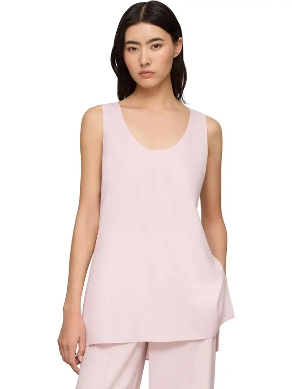 Lafayette 148 New York Tropical Wool Long Tank - Cherry Blossom
