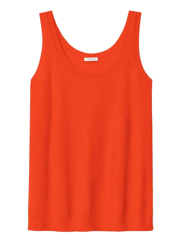 Lafayette 148 New York Washable Merino Wool Tank - Orange Poppy