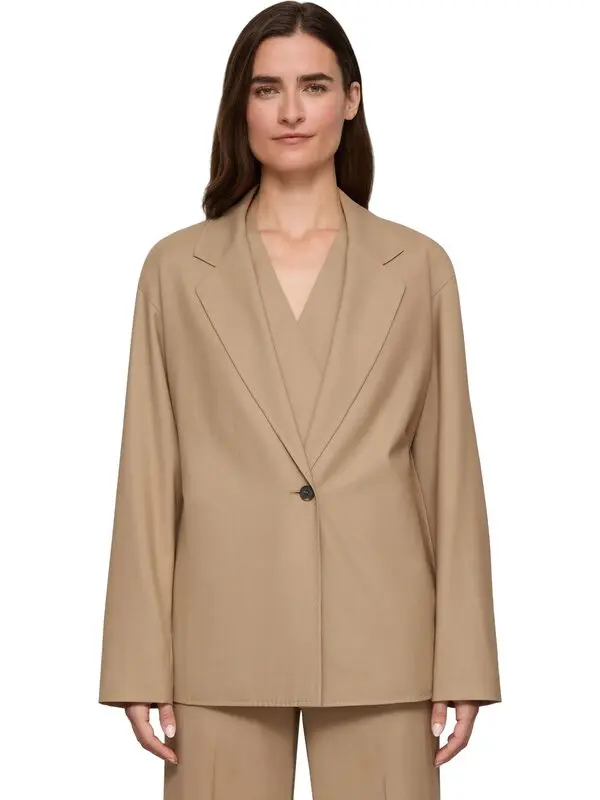 Lafayette 148 New York Belted Tropical Wool Jacket - Brownstone