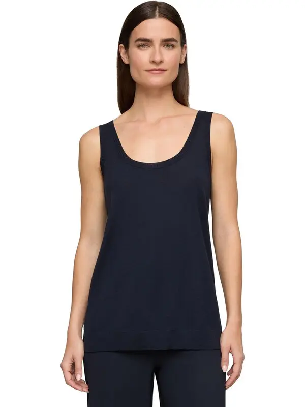 Lafayette 148 New York Washable Merino Wool Tank - Blue Ink