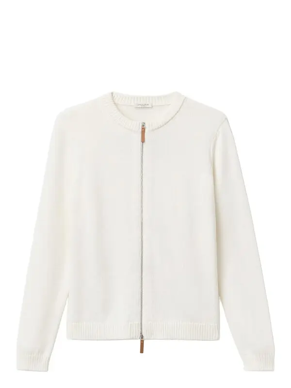 Lafayette 148 New York Cotton-silk Bomber Cardigan - Cloud