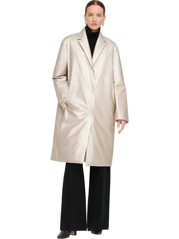 Lafayette 148 New York Quilted Puffer Coat - Oyster