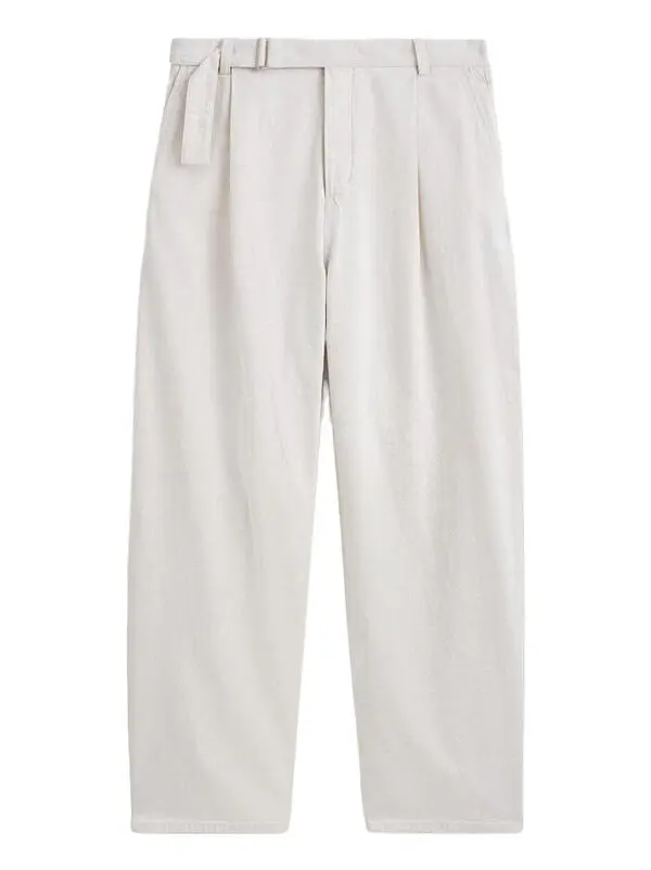 Cos Belted Relaxed-fit Barrel-leg Pants - White
