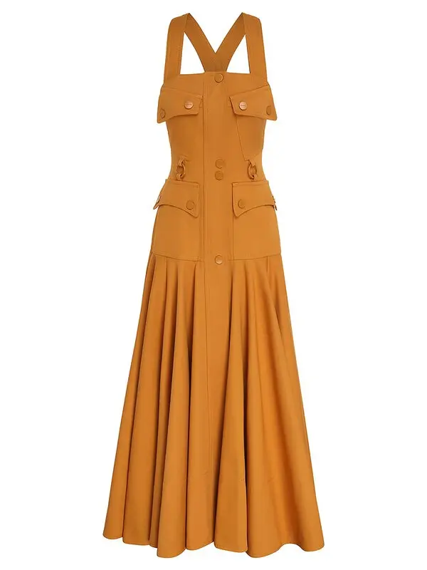 Zimmermann Luna Cotton Midi Dress - Yellow