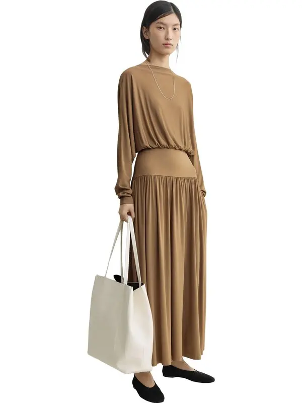 TOTEME Boatneck Jersey Dress - Nutmeg