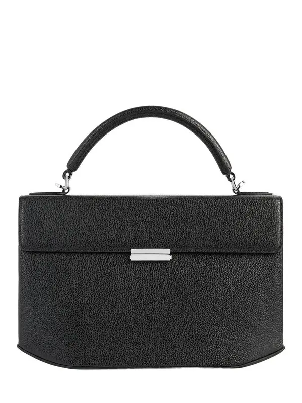 TOTEME Clip Grained-leather Top Handle Bag - Black