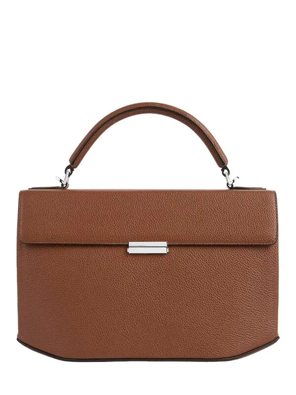 TOTEME Clip Grained-leather Top Handle Bag - Brown