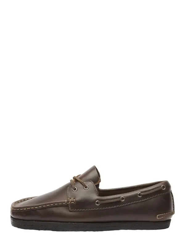 Clarks Godney Boat Shoes - Brown Leather