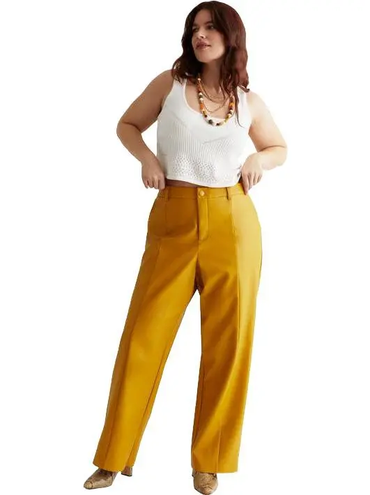JUNE + VIE High-waisted Faux Leather Pant - Gold Flake