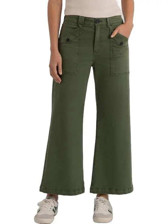 Kut From The Kloth High Waist Wide Leg Utility Pants - Dill
