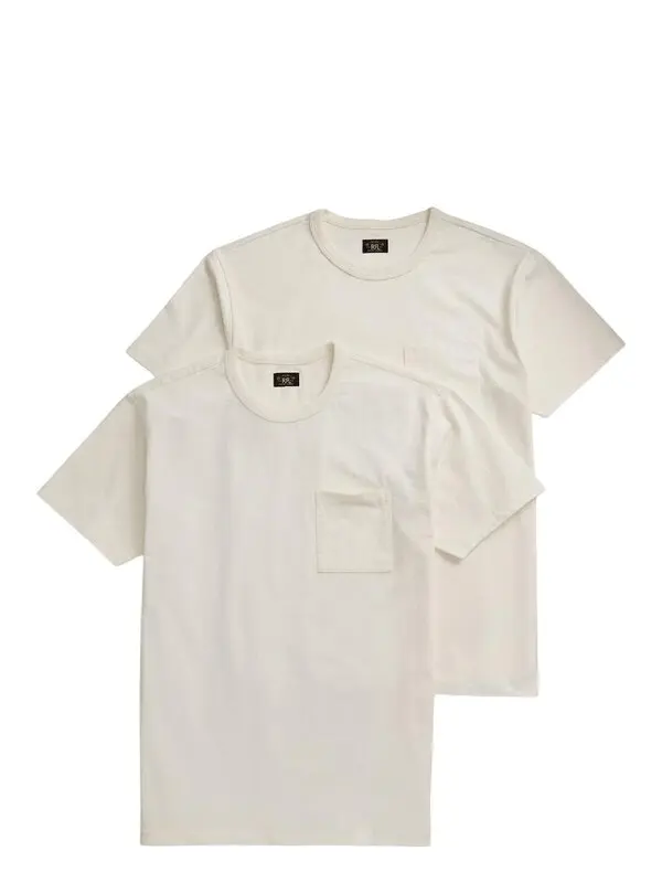 Double Rl 2-pack Garment Dyed Cotton T-shirts - Warm White