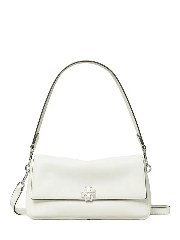 Tory Burch Small Charlie Leather Shoulder Bag - Bianco