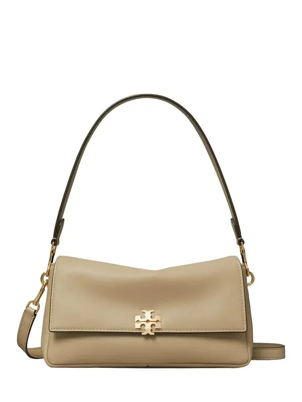 Tory Burch Small Charlie Leather Shoulder Bag - Soft Cement