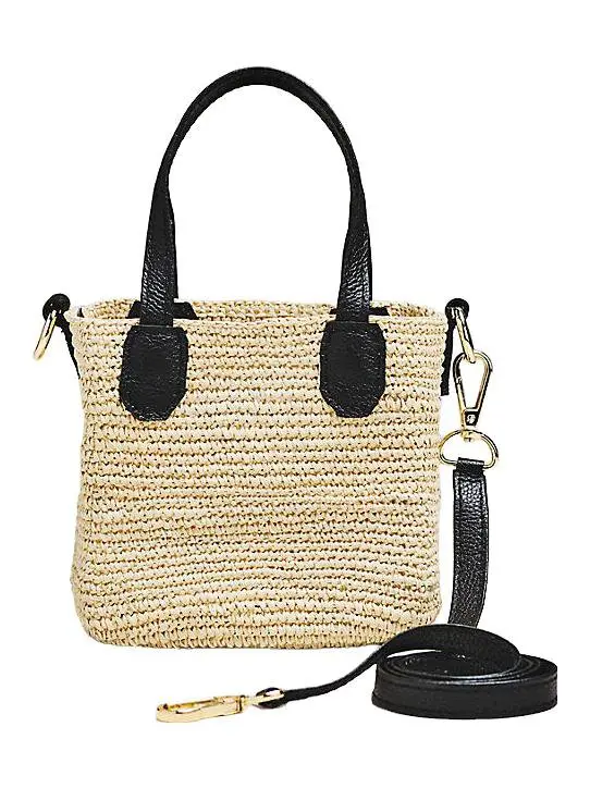 SENSI STUDIO Mini Straw Handbag - Natural