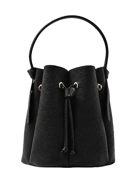 MELIE BIANCO Vegan Leather Bucket Bag - Black