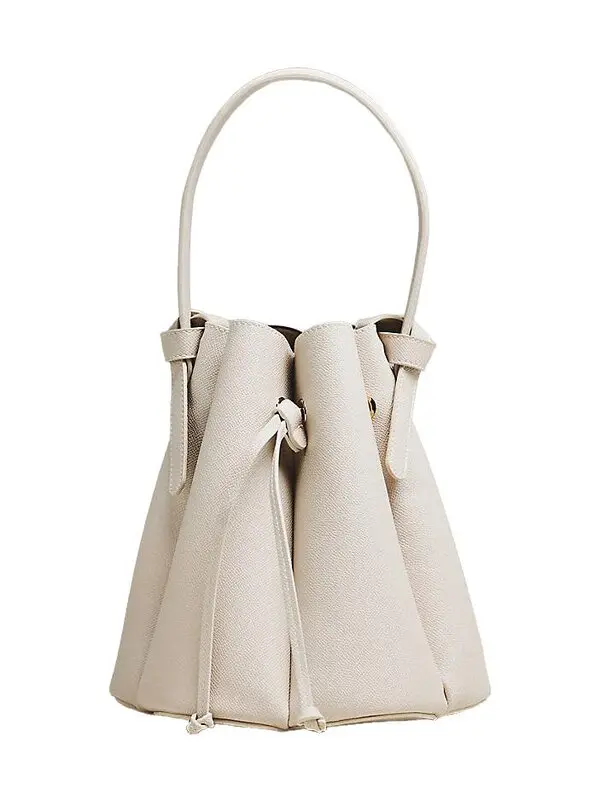 MELIE BIANCO Cinched Vegan Leather Bucket Bag - Bone