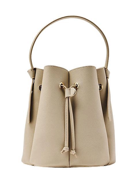 MELIE BIANCO Vegan Leather Bucket Bag - Light Grey