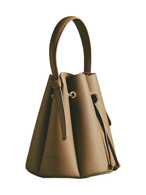 MELIE BIANCO Laguna Cinched Vegan Leather Bucket Bag - Neutral