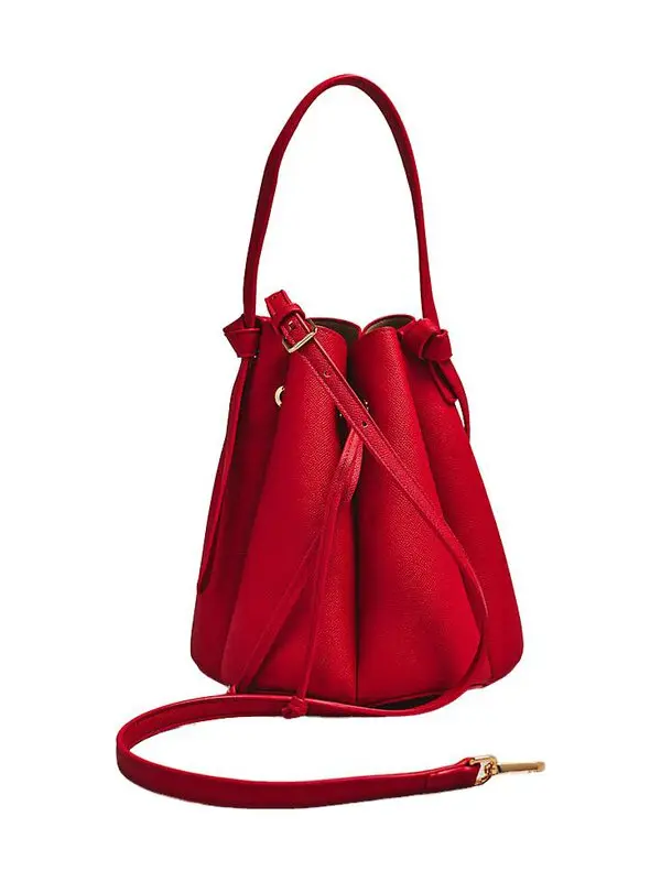 MELIE BIANCO Laguna Cinched Vegan Leather Bucket Bag - Red